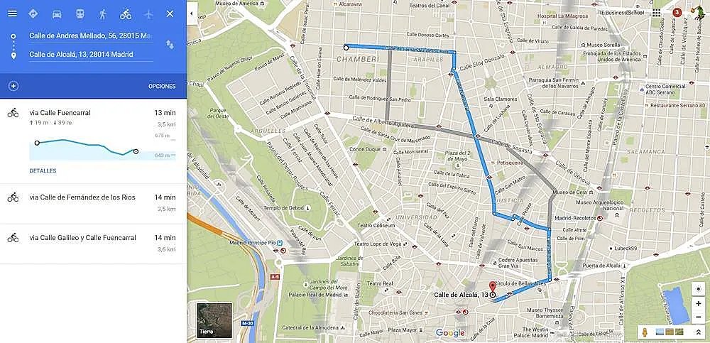 Google Maps ya permite planificar rutas ciclistas